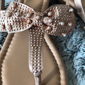 Mojo Moxy | Shoes | Dolce Mojo Moxy Rose Gold Pearl Wedge Sandal | Poshmark